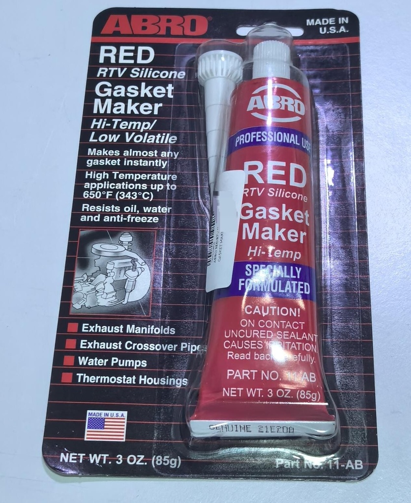 ABRO RED RTV SILICONE GASKET MAKER 85G -USA | https://www.jbt-ksa.com/